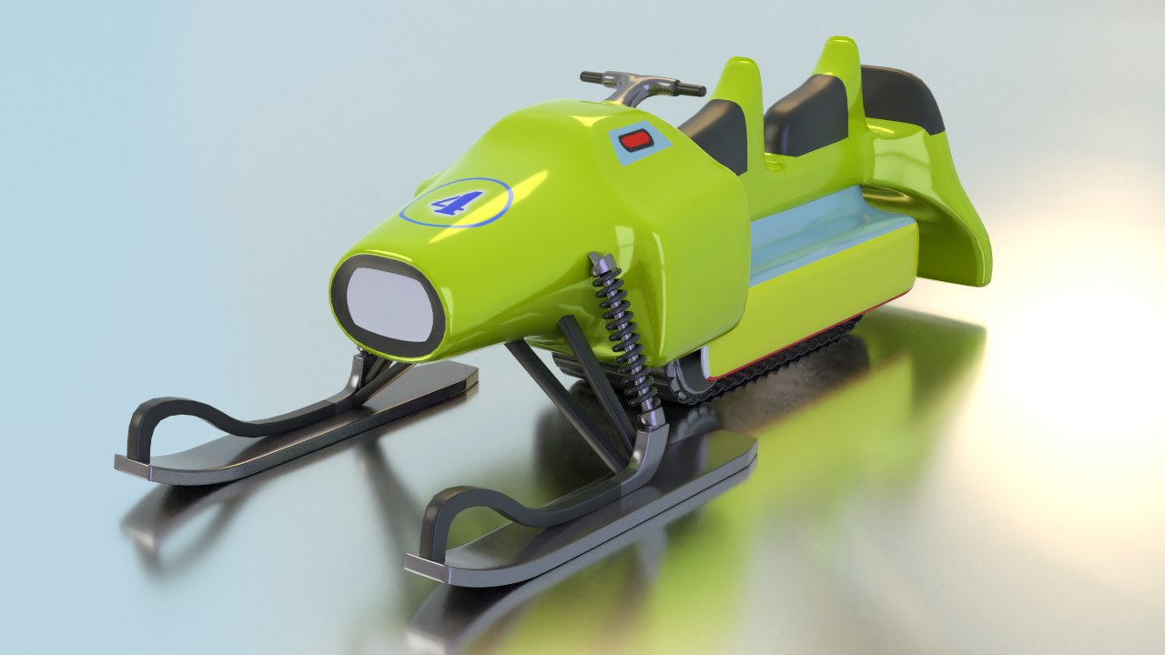 3D snow racing sleigh model - TurboSquid 1480245