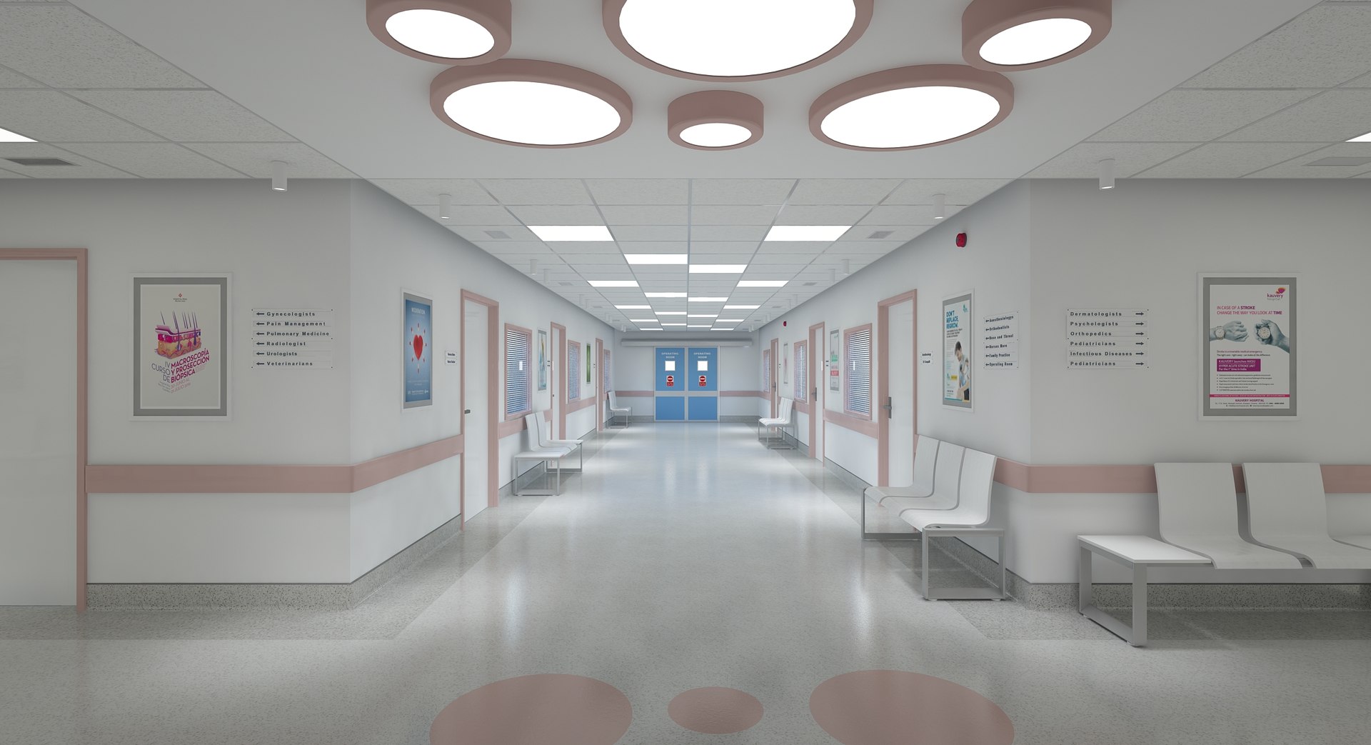 Hospital hallway corridor 3D model - TurboSquid 1480254
