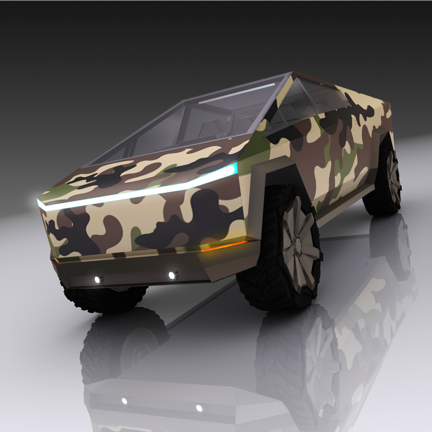 3D model tesla cyber military truck - TurboSquid 1480615