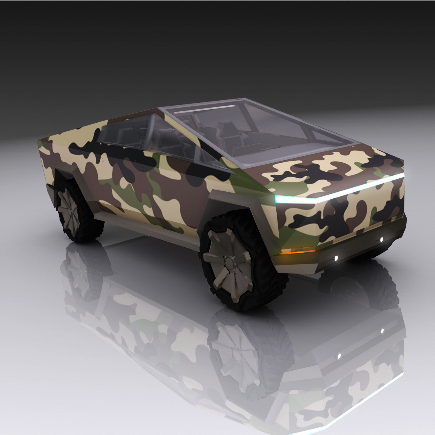 Tesla Cyber caminhão militar Modelo 3D - TurboSquid 1480615