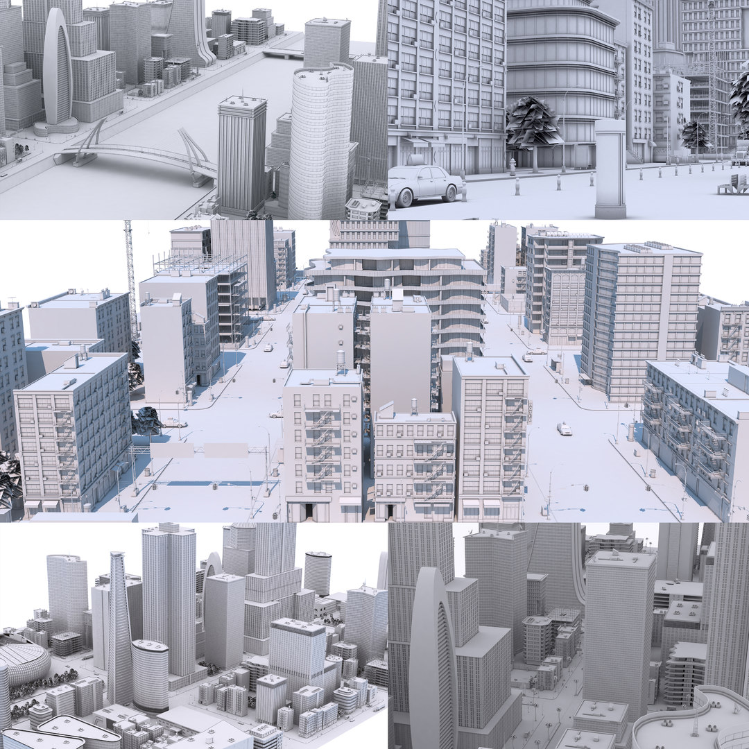 3D model city details clay - TurboSquid 1480667