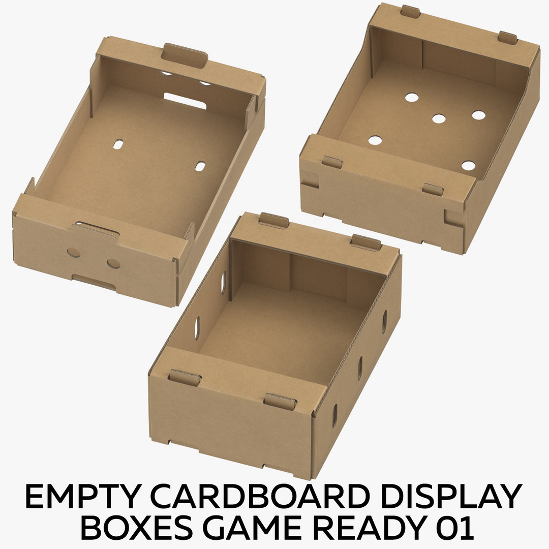 3D cardboard display boxes ready model - TurboSquid 1481453