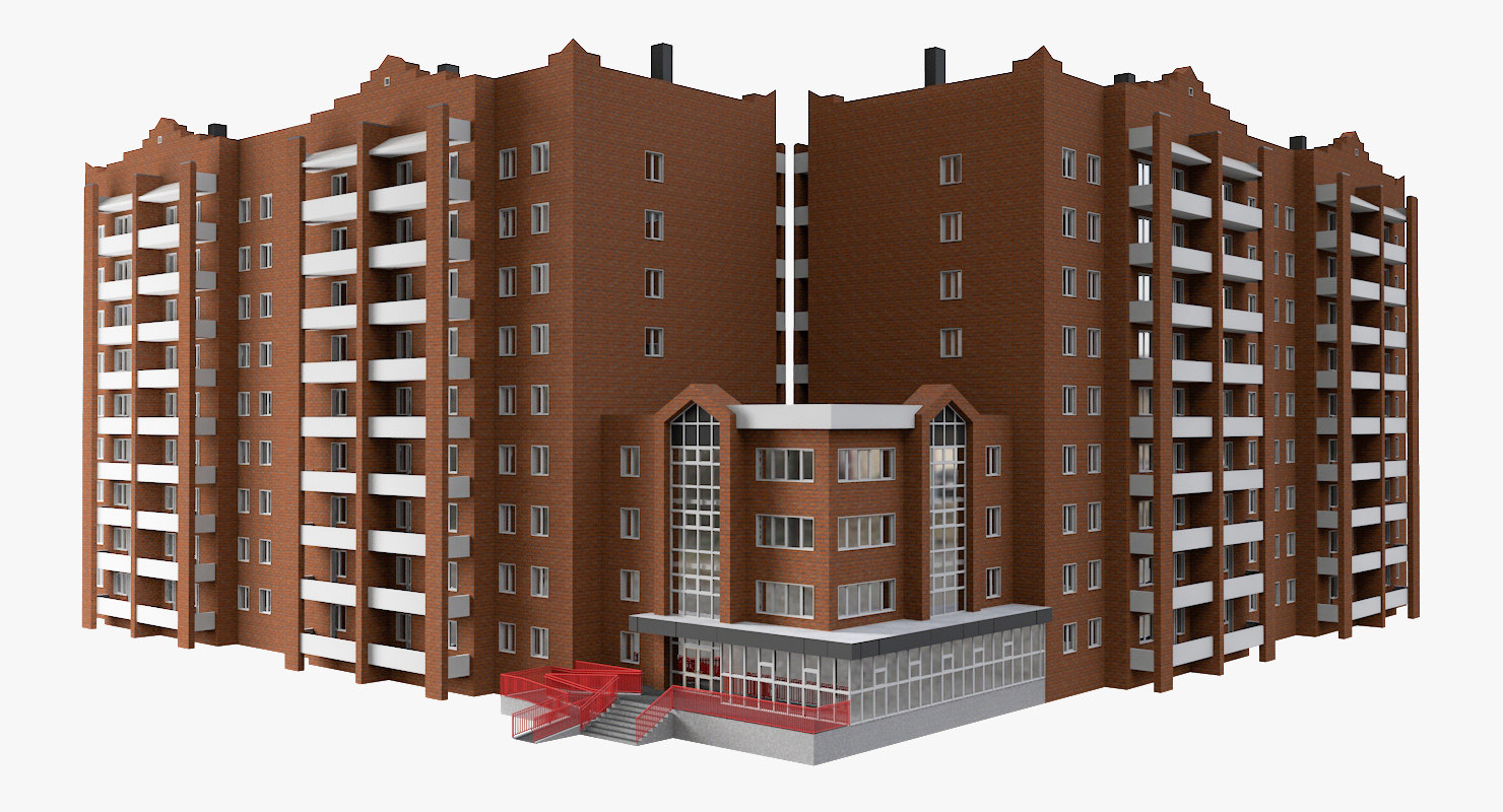 Residential city apartment building model - TurboSquid 1481618