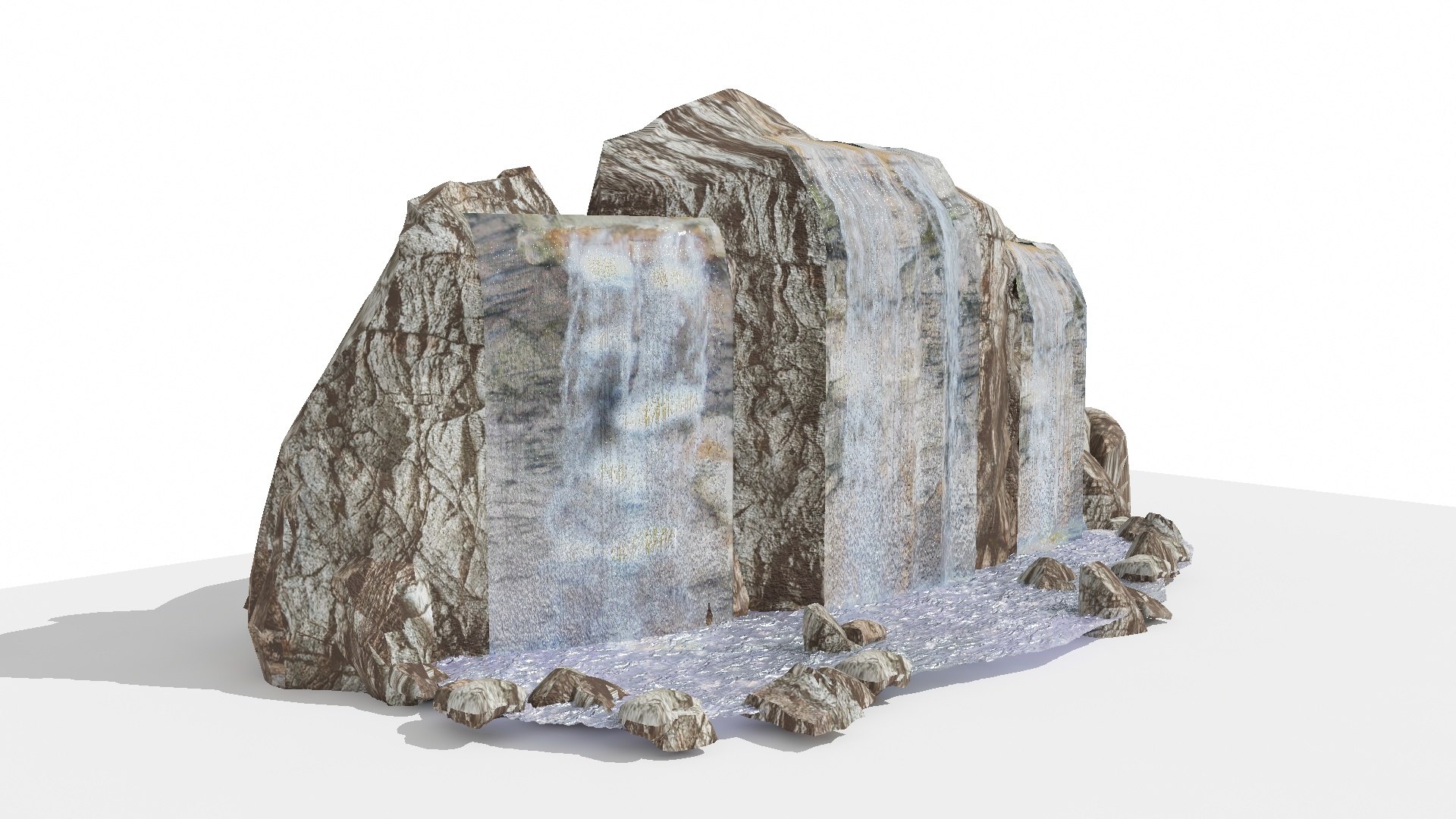 3d model stone waterfall