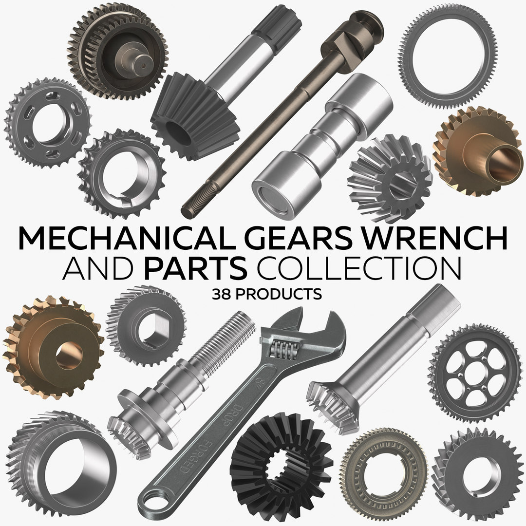 Mechanical gears wrench parts 3D - TurboSquid 1482143