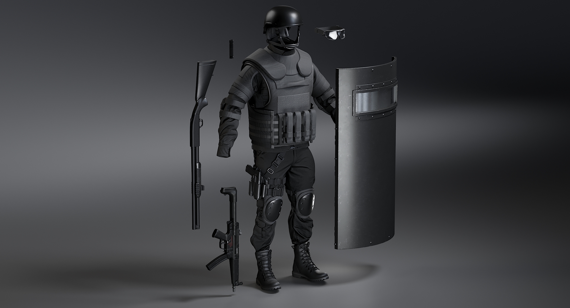 3D uniform swat equipment model - TurboSquid 1483039