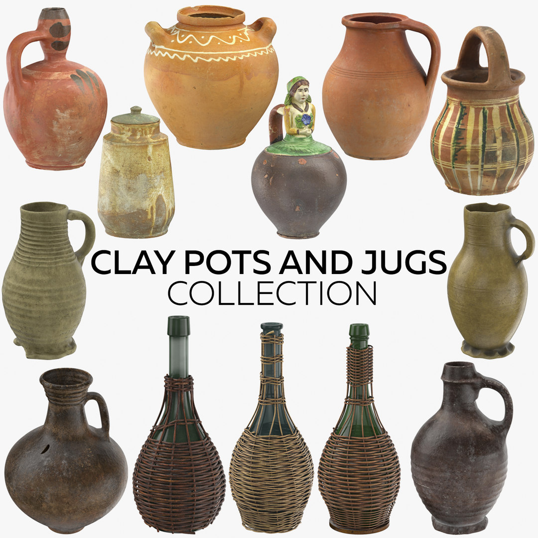 Clay pots jugs 3D model - TurboSquid 1483696