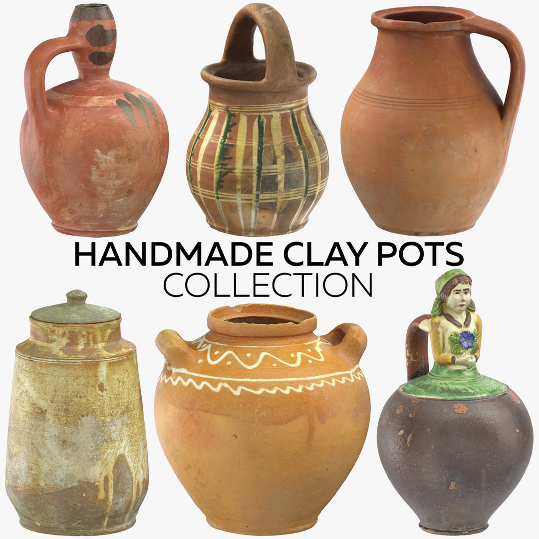 Handmade clay pots 3D model - TurboSquid 1483702