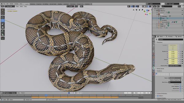 Burmese python animation 3D model - TurboSquid 1264730