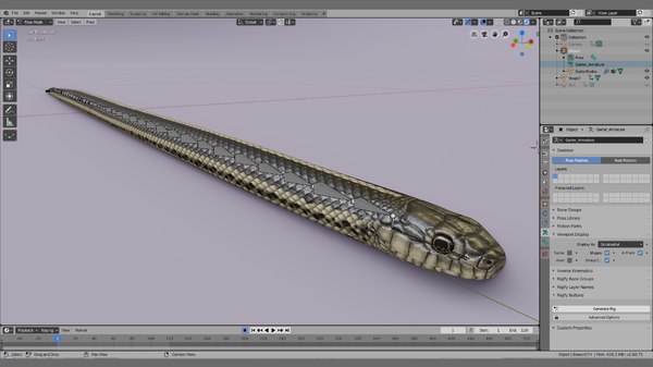 Pbr garter snake 3D model - TurboSquid 1264853