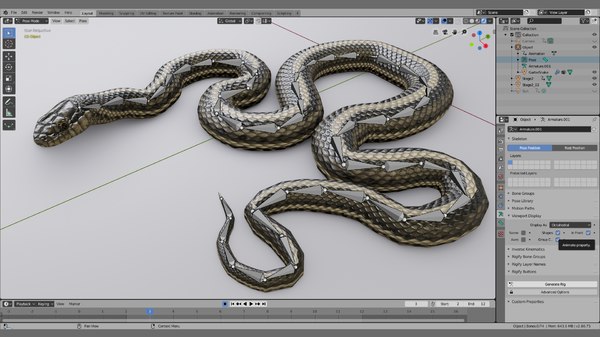 Pbr garter snake 3D model - TurboSquid 1264853