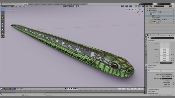Green snake model - TurboSquid 1265391