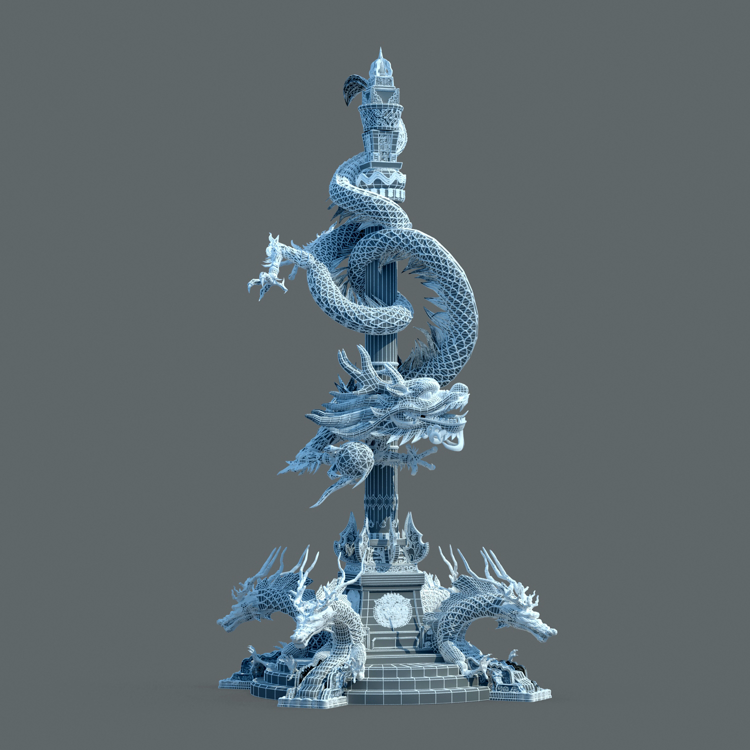 3D chinese dragon pillar - TurboSquid 1484090