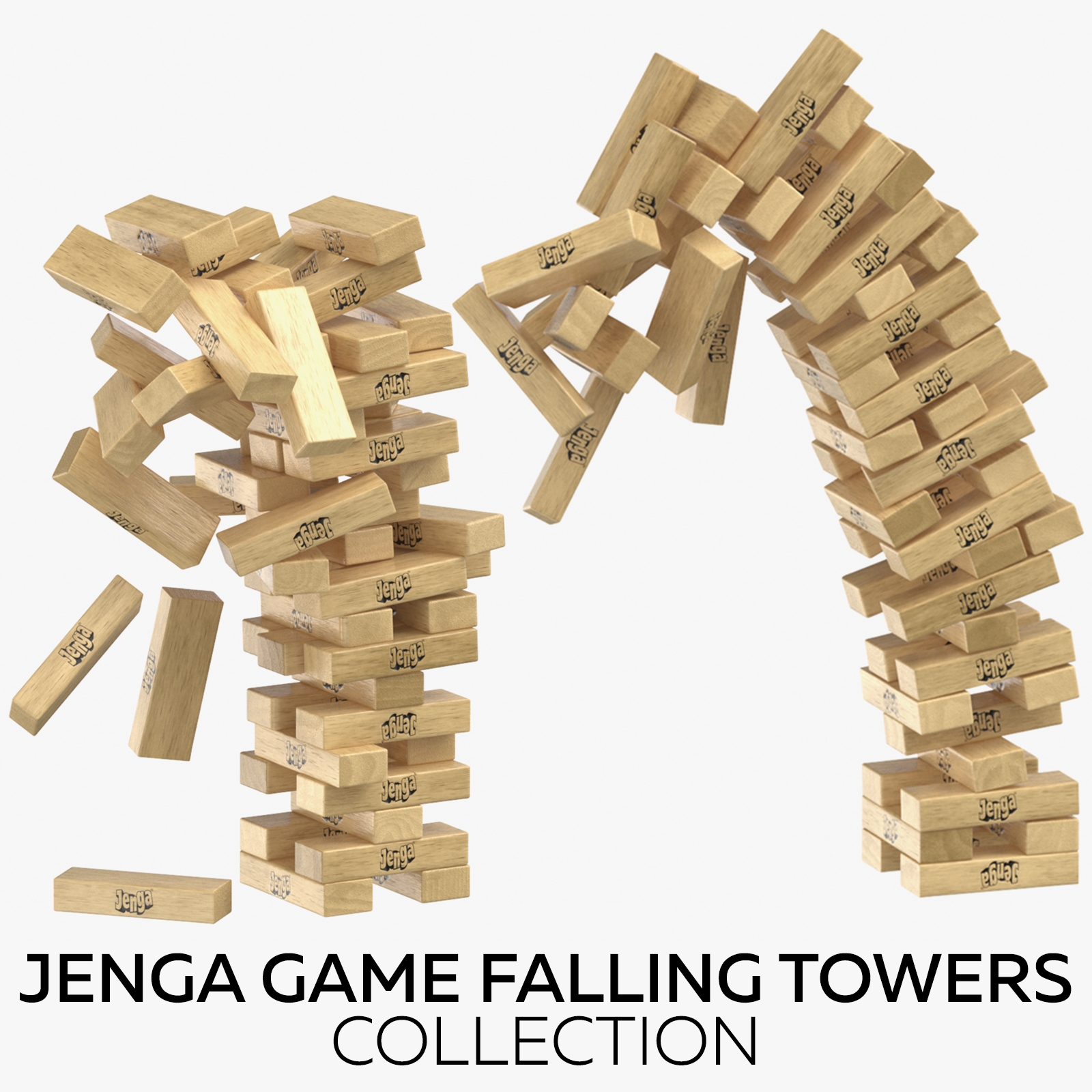 Jenga falling towers games model - TurboSquid 1484075