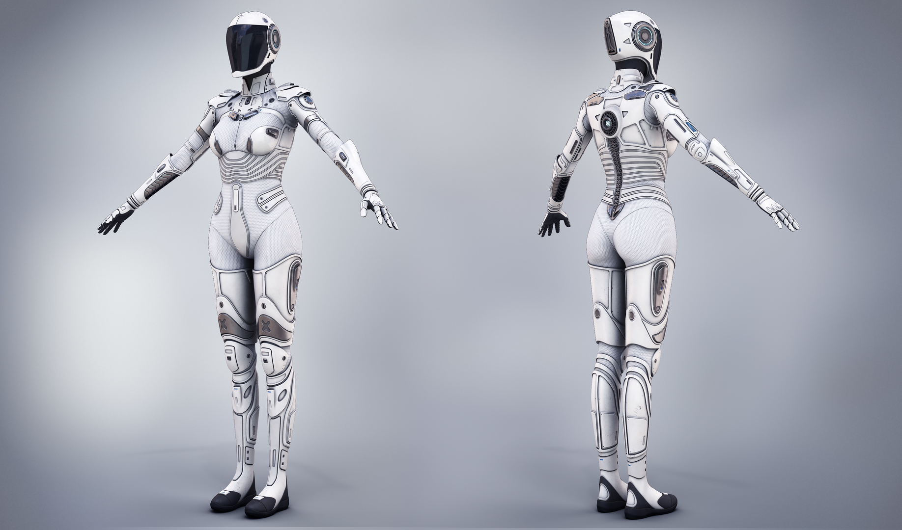 White female cyborg 3D model - TurboSquid 1484117