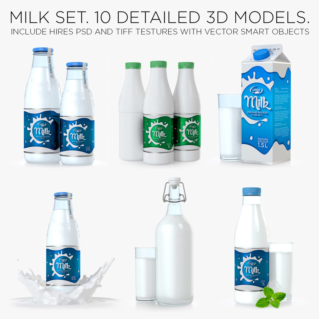 3D model milk packing collected - TurboSquid 1484478