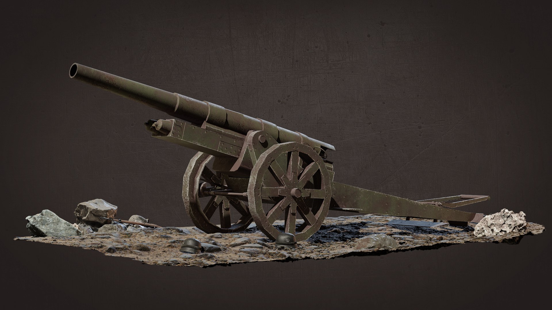 13 kanone 09 cannon 3D model - TurboSquid 1406849