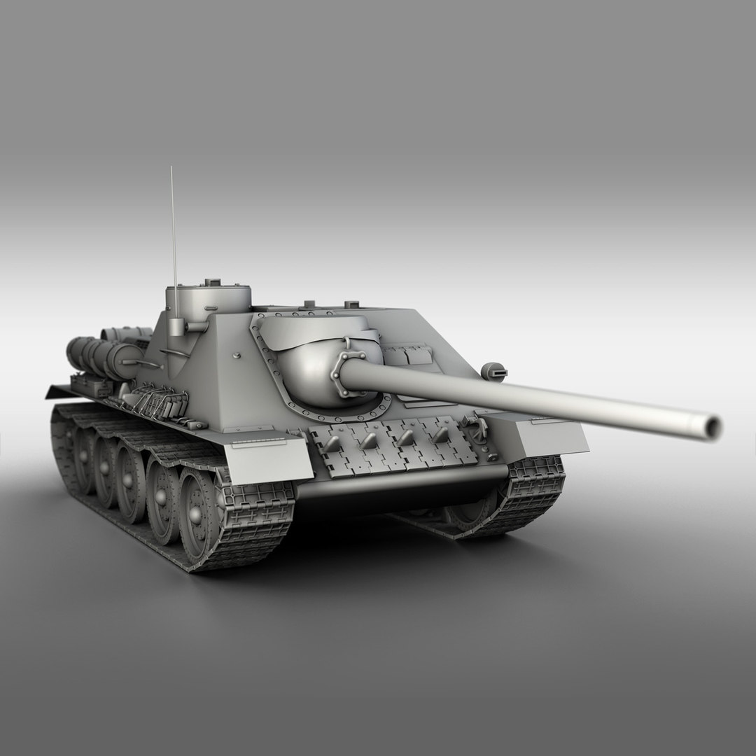 3D su-100 - soviet tank - TurboSquid 1484690