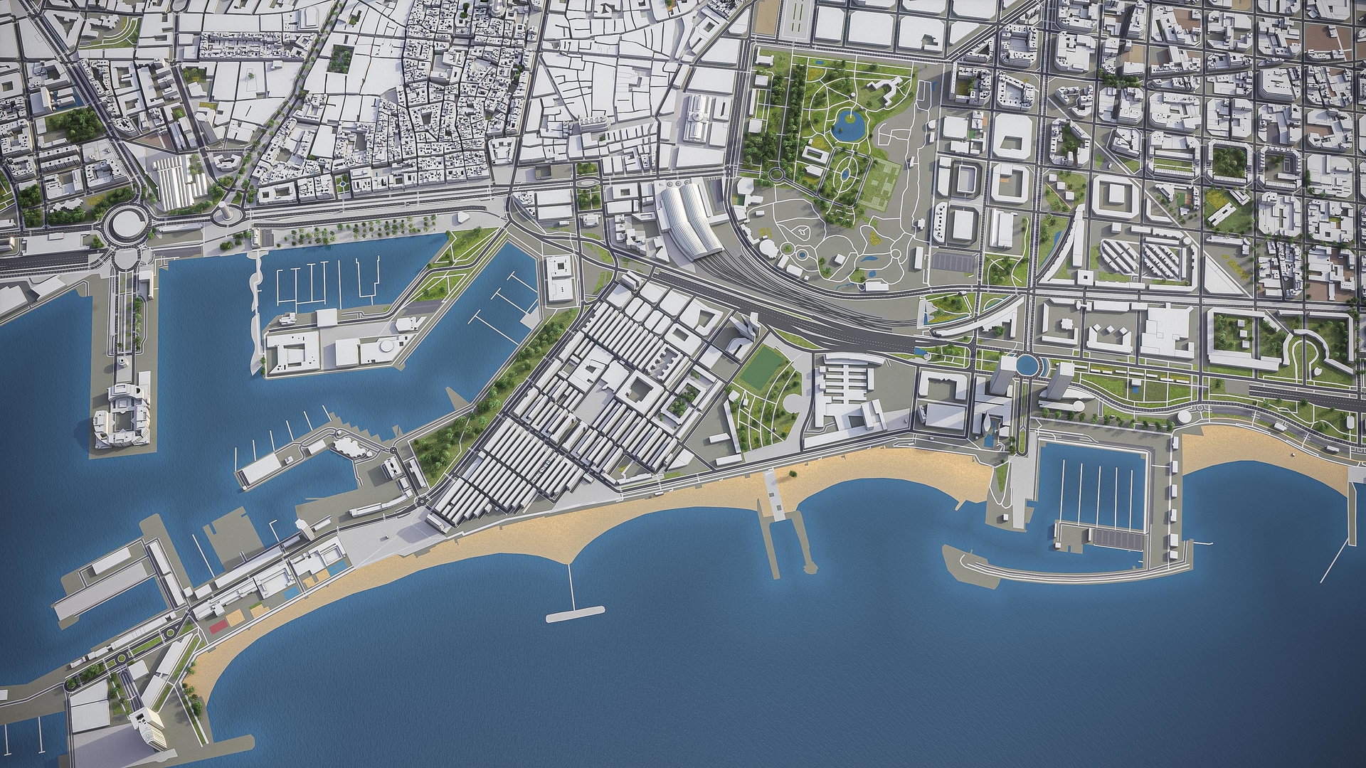 City barcelona surrounding - 3D model - TurboSquid 1407625