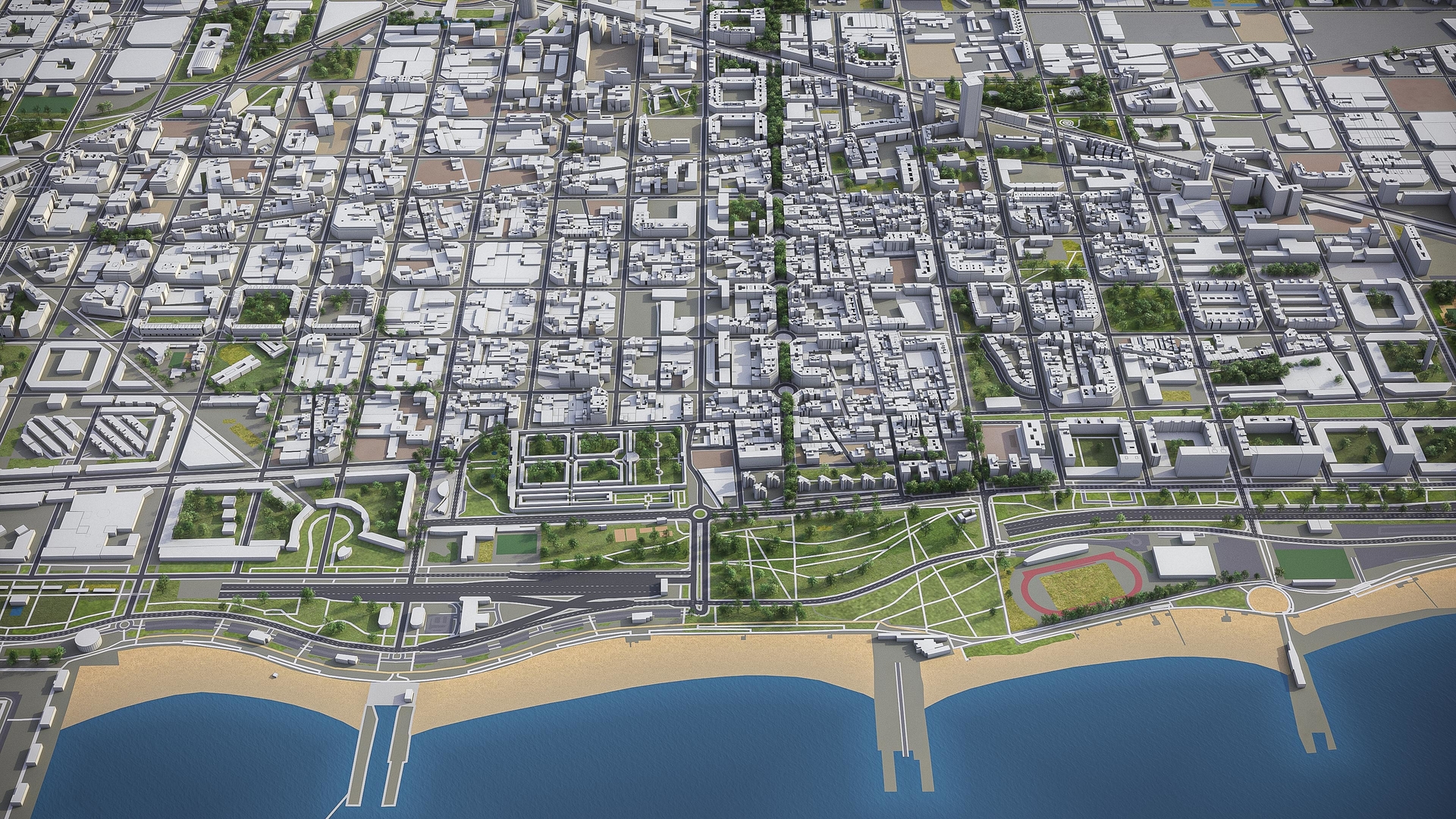 City barcelona surrounding - 3D model - TurboSquid 1407625