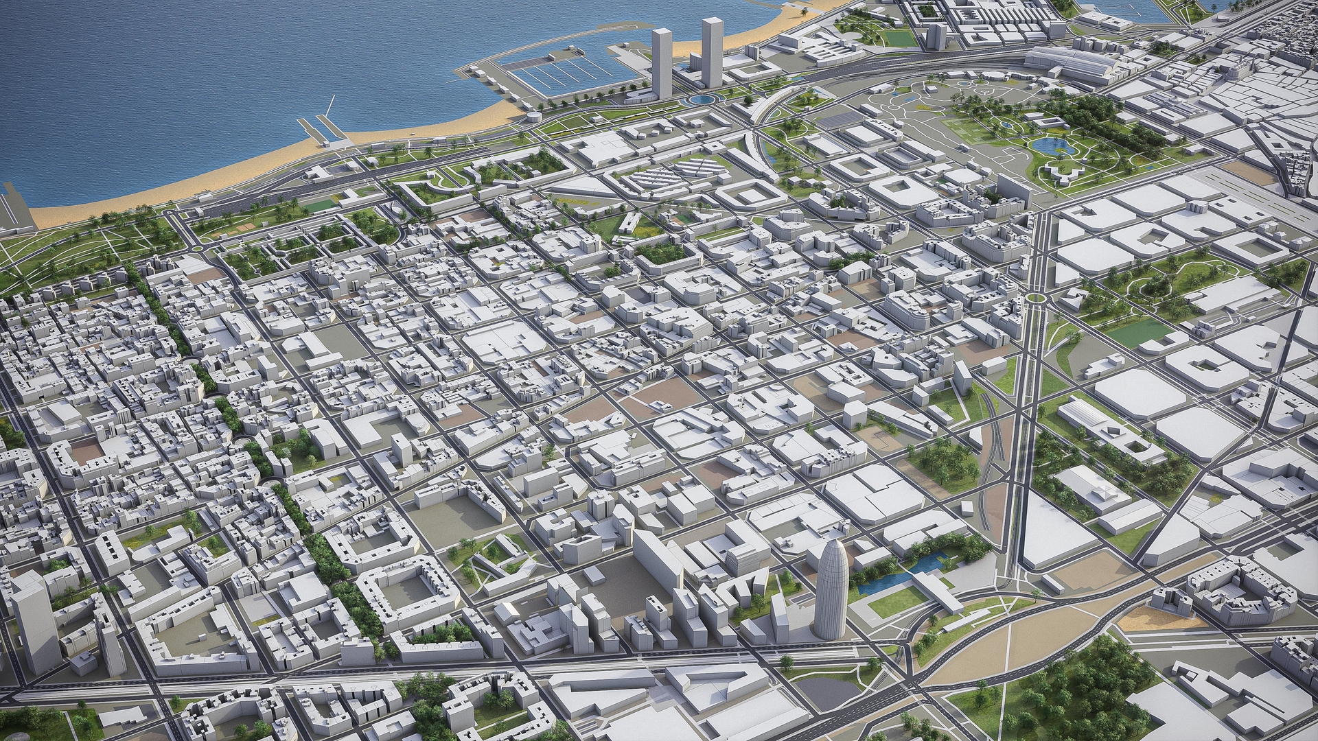 City barcelona surrounding - 3D model - TurboSquid 1407625
