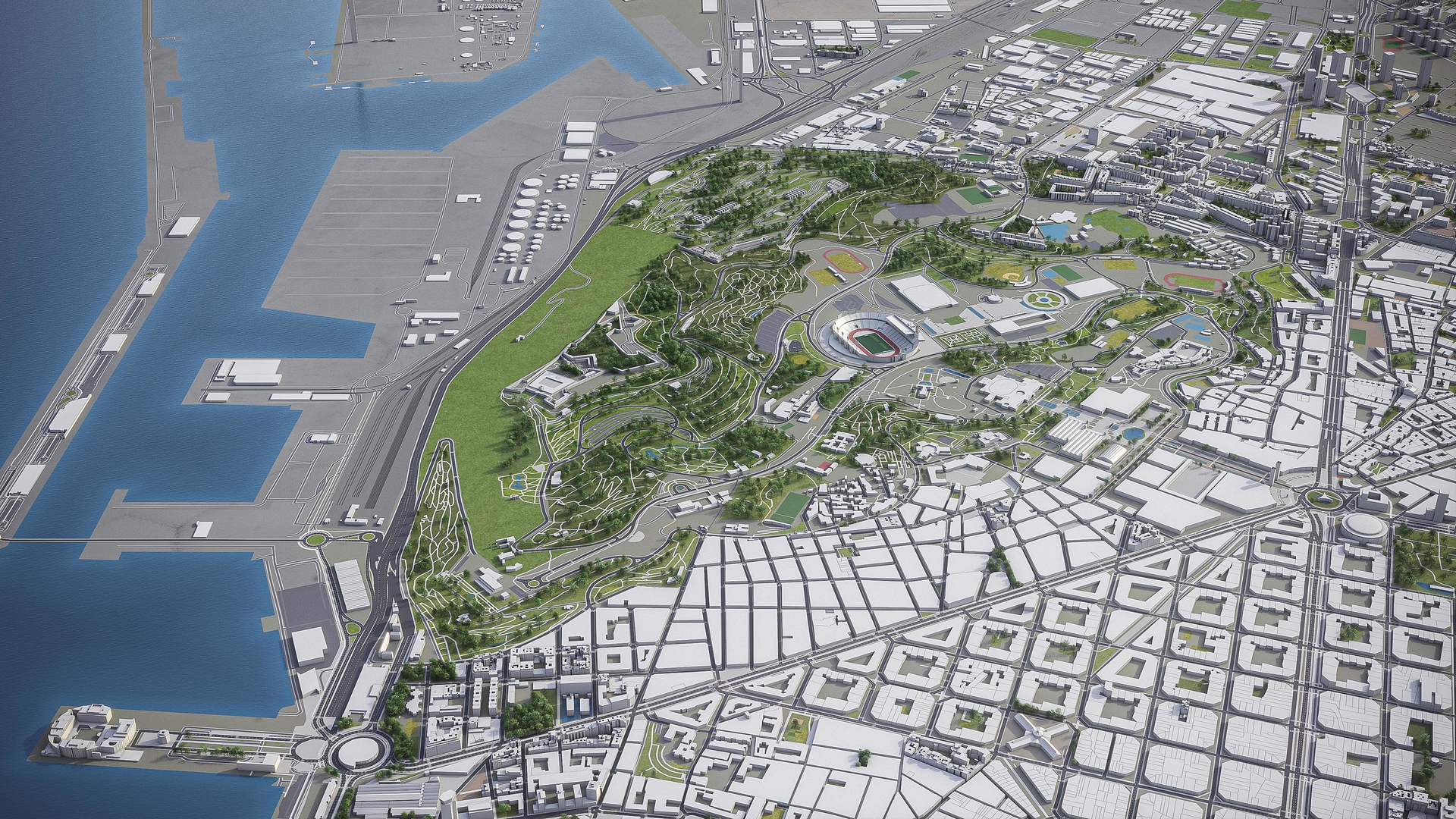 City barcelona surrounding - 3D model - TurboSquid 1407625