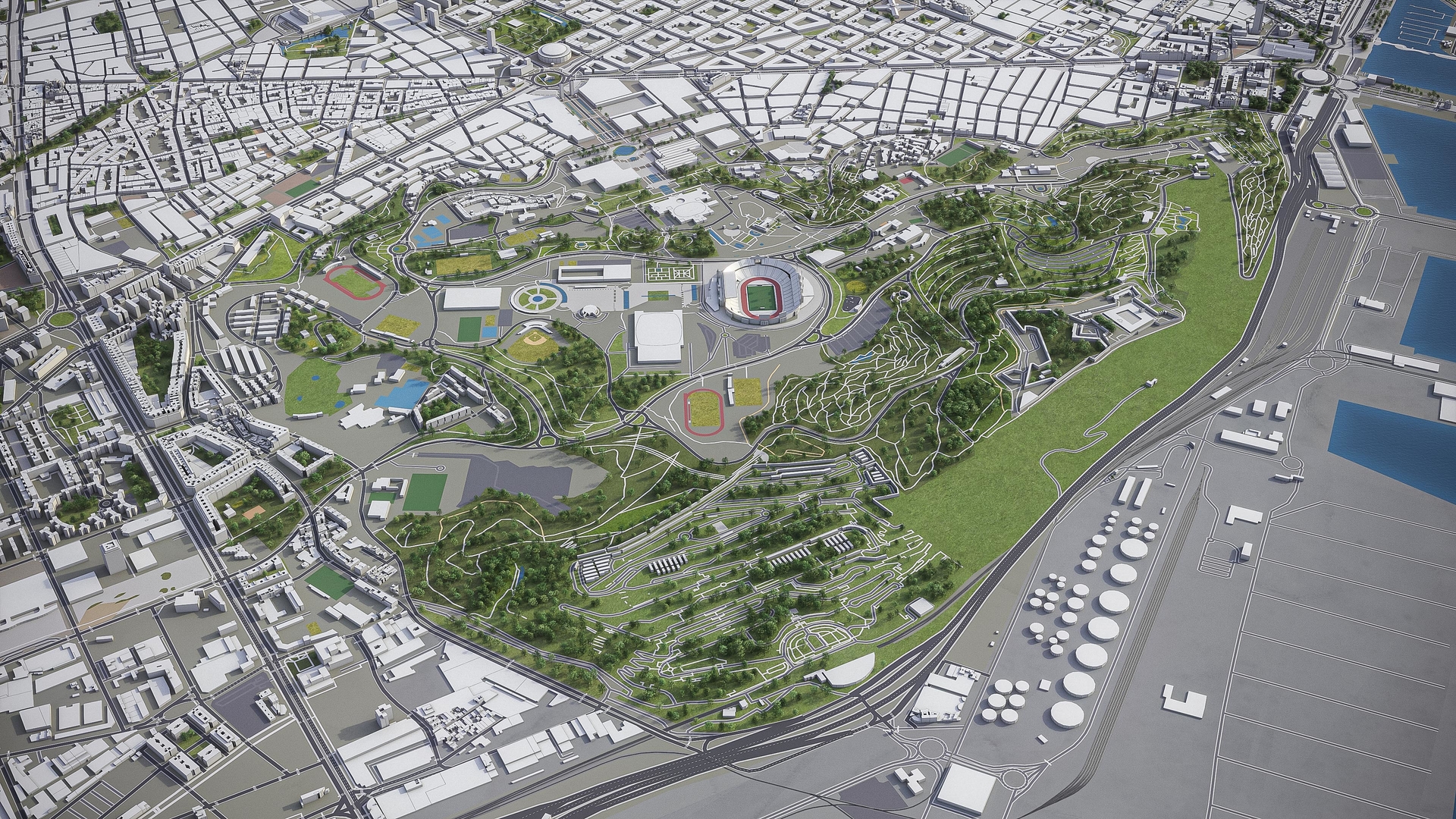 City barcelona surrounding - 3D model - TurboSquid 1407625