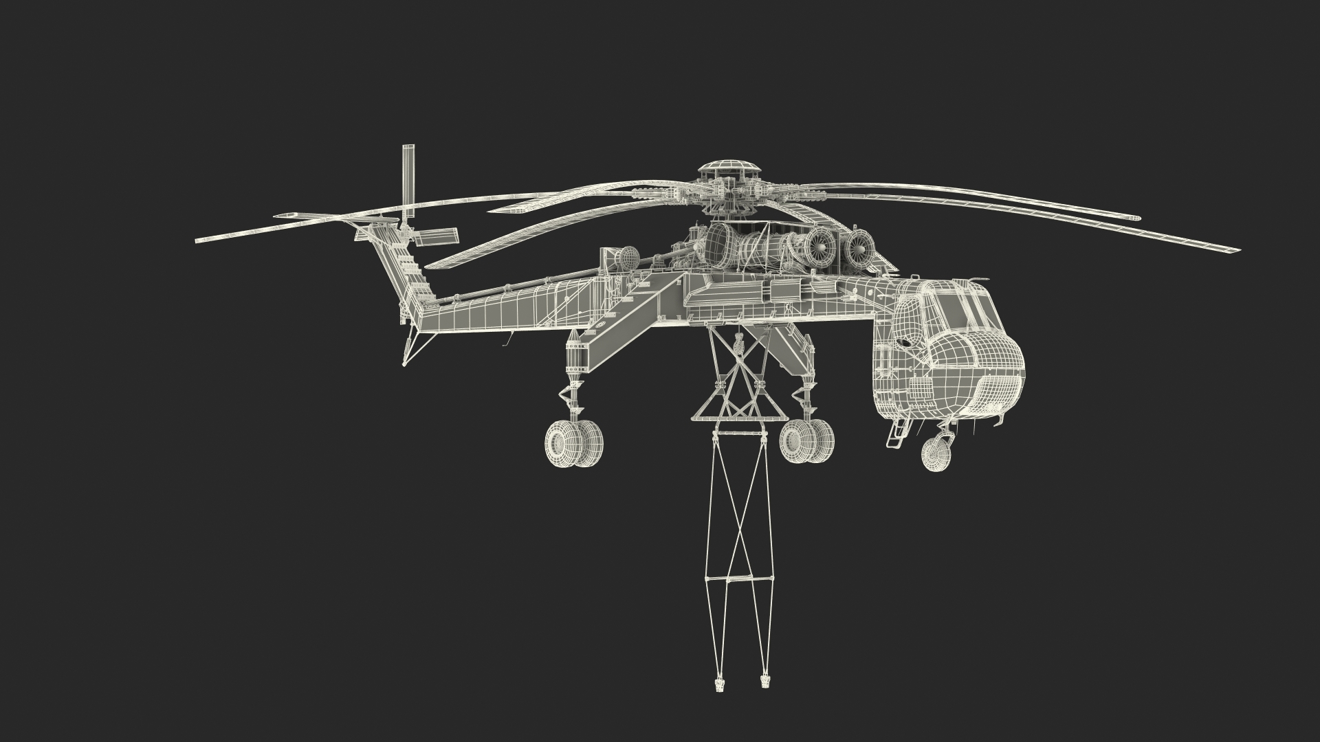 Heavy-lift sikorsky s-64 skycrane helicopter model - TurboSquid 1485100
