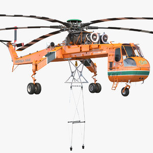 Sikorsky s-64 skycrane helicopter model - TurboSquid 1486456