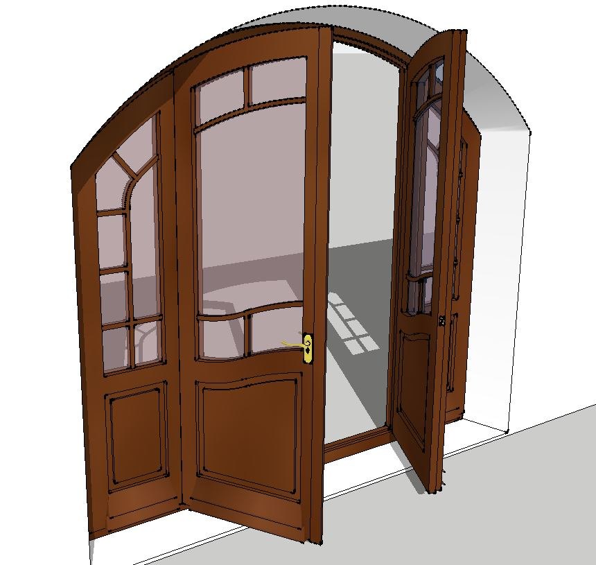 3D double door model - TurboSquid 1485835