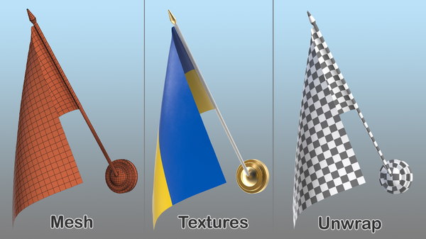 3D wall flags model - TurboSquid 1485502