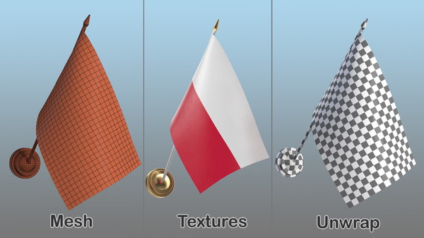 3D wall flags model - TurboSquid 1485502