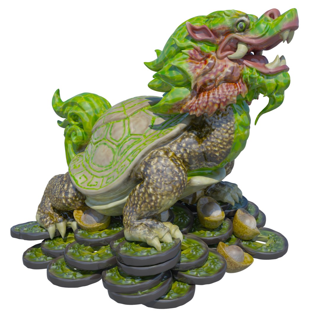 Realistic turtle dragon 3D model - TurboSquid 1485779