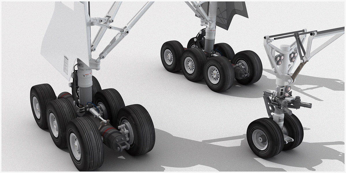 Airbus a350 landing gears model - TurboSquid 1485829