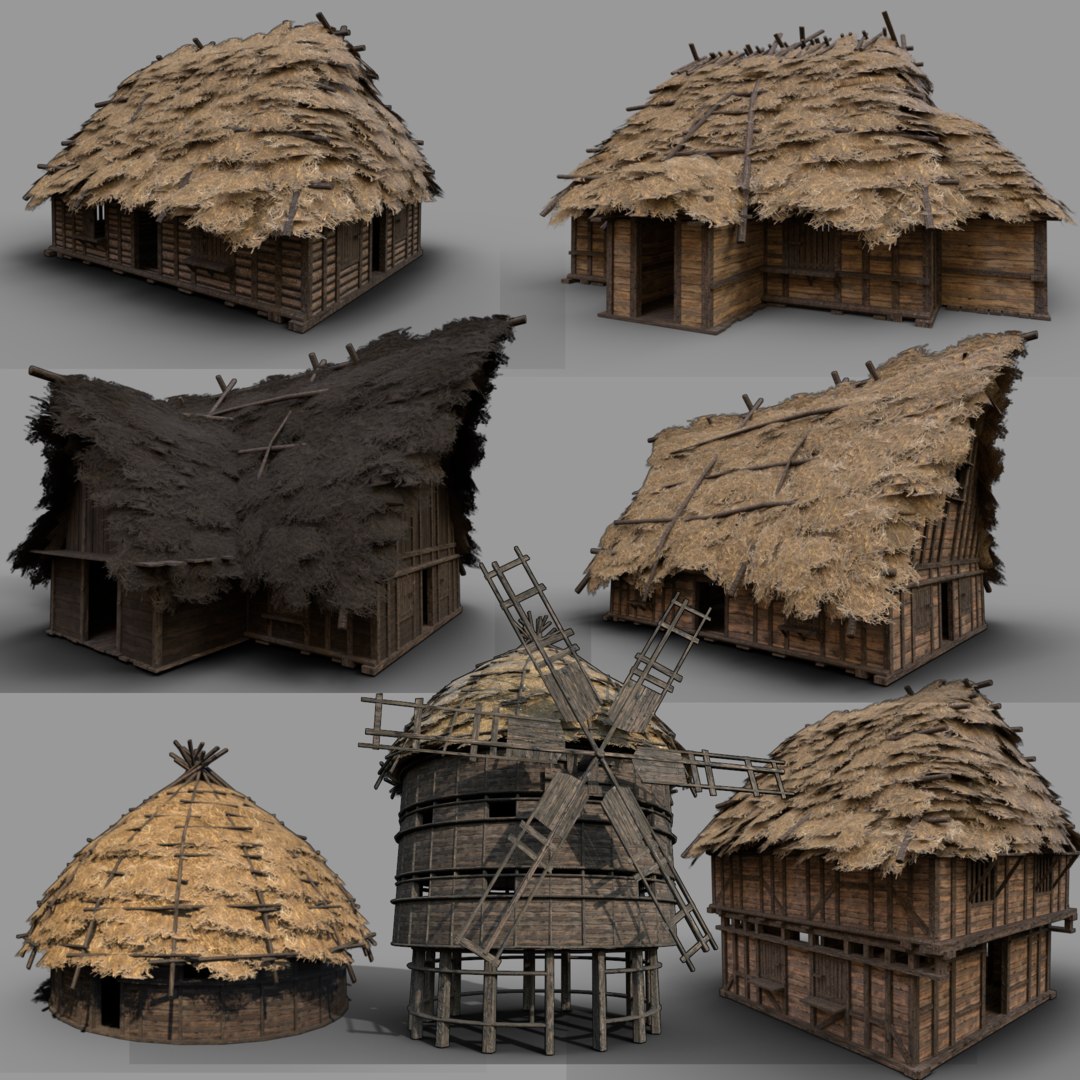 Thatched cottage - 3D model - TurboSquid 1483442