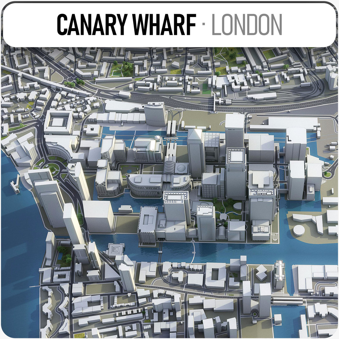 3D canary wharf london - model - TurboSquid 1485975