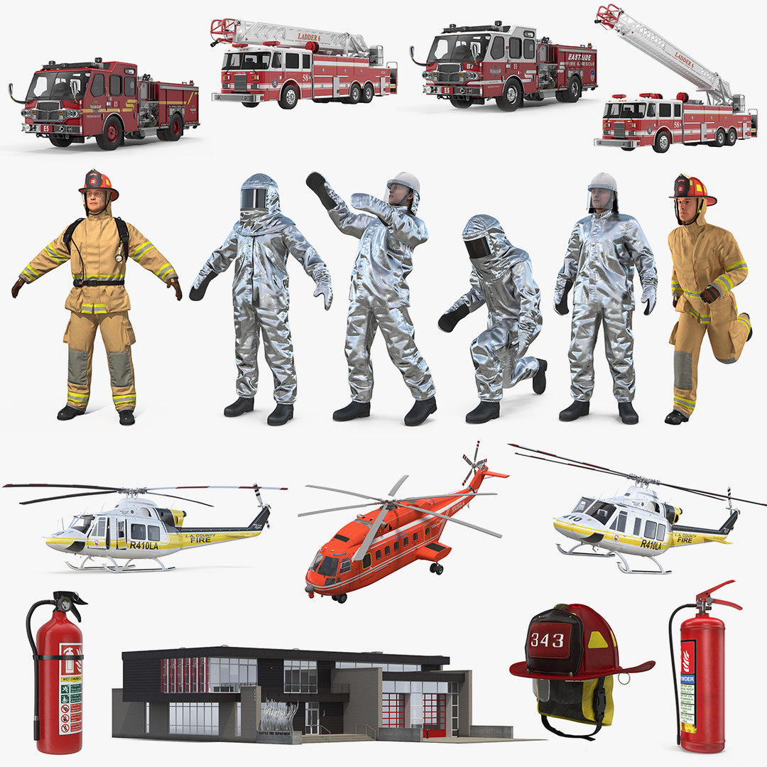 3D firefighters equipment 2 - TurboSquid 1486300