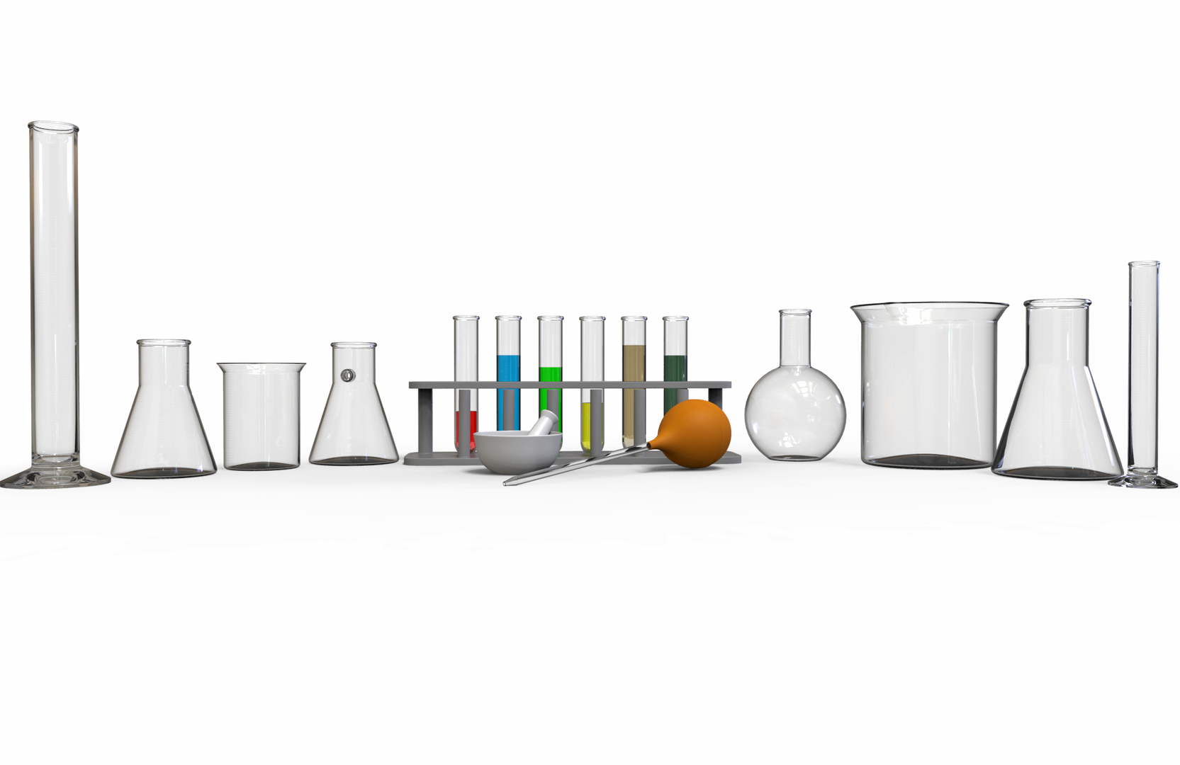 Lab glassware set model - TurboSquid 1486435