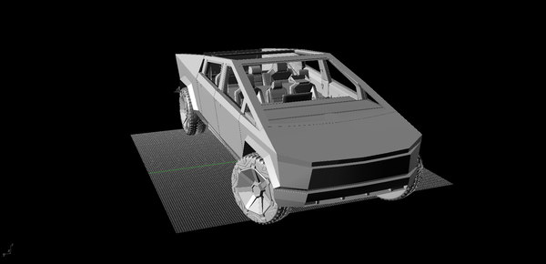 Tesla CyberTruck 2020 (niskie wnętrze i otwierany bagażnik) Model 3D ...