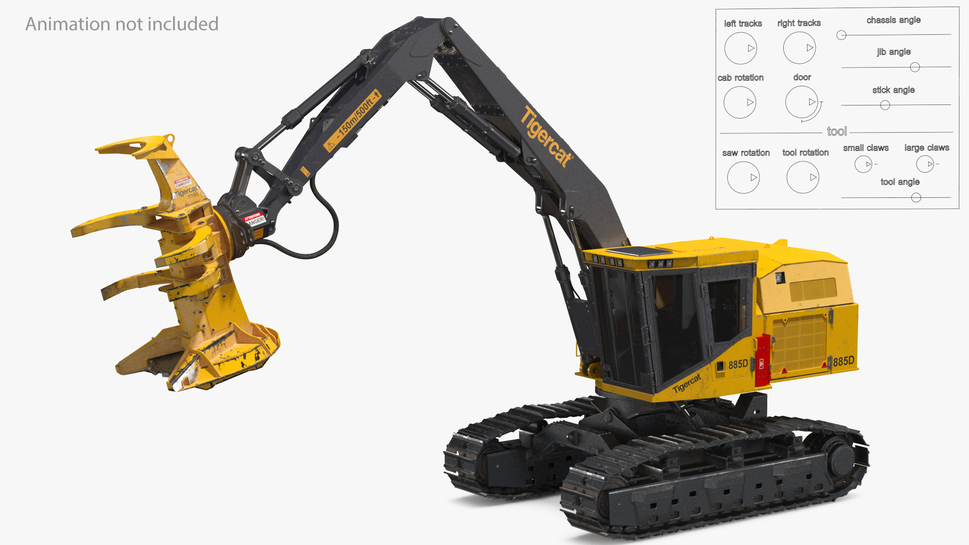 3D tigercat 855d tracked feller - TurboSquid 1487503