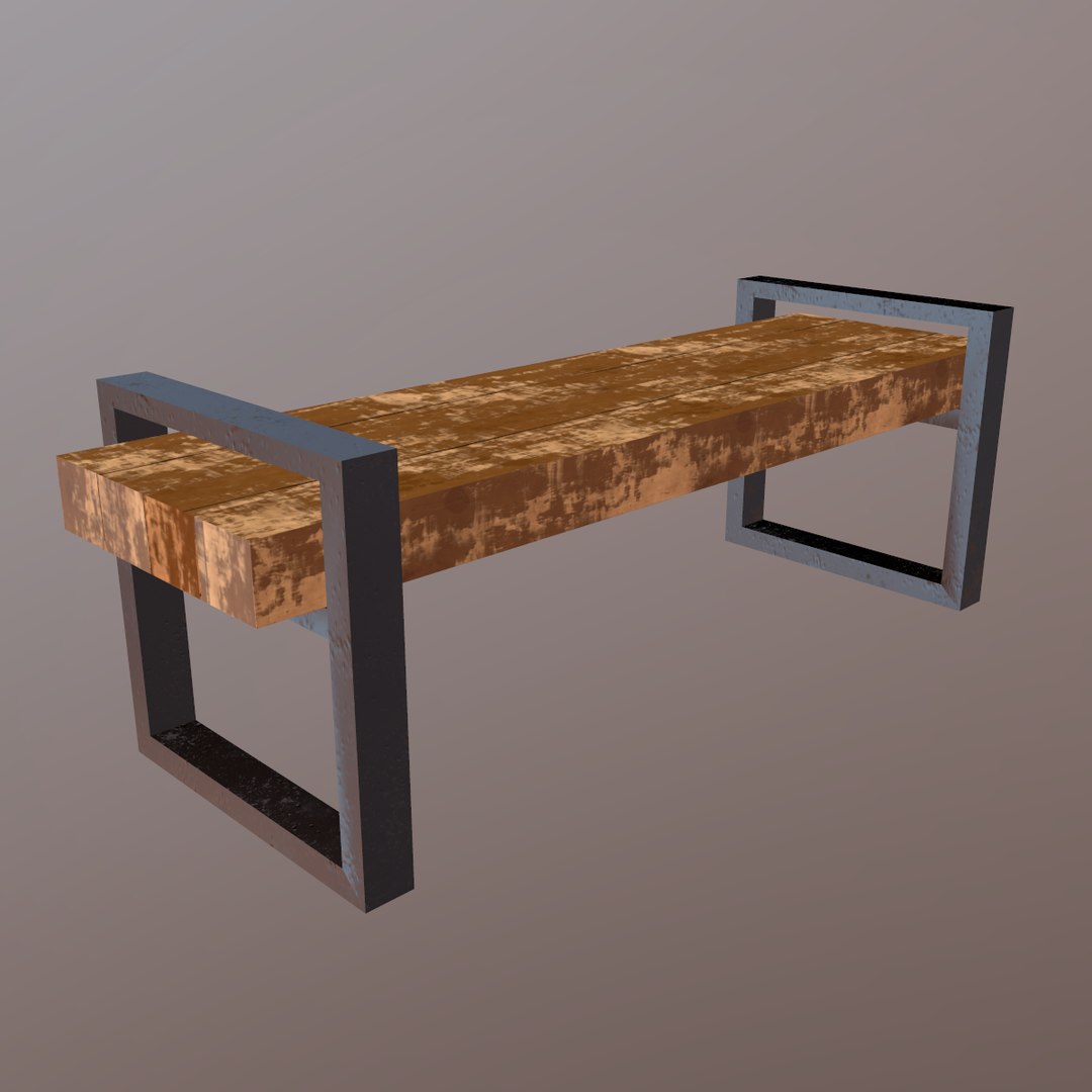 3D bench metallic model - TurboSquid 1487299