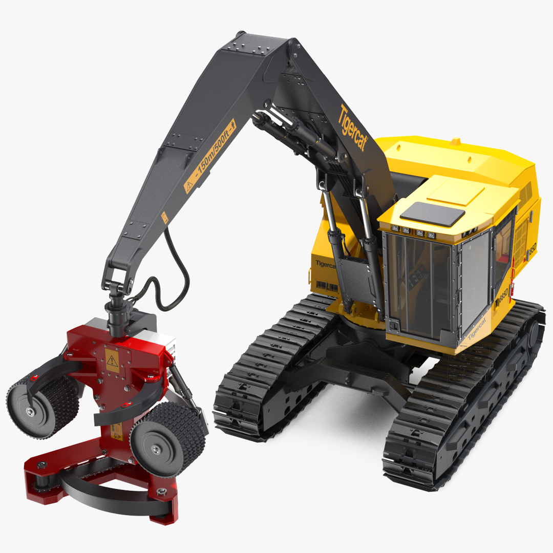 Tigercat 855d tracked harvester 3D - TurboSquid 1487504