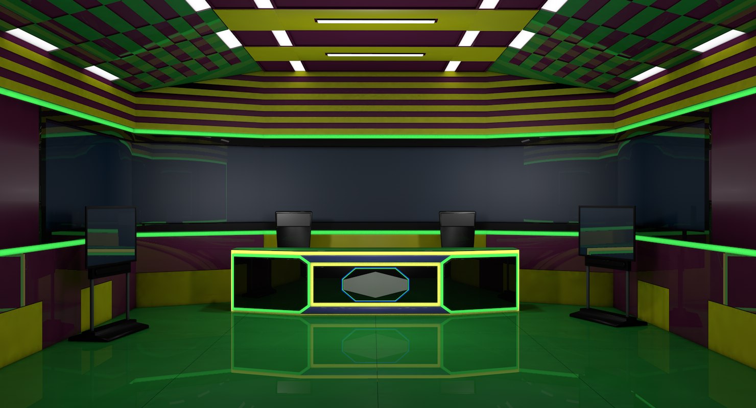 modelo 3d Sala de TV Studio - TurboSquid 1487706