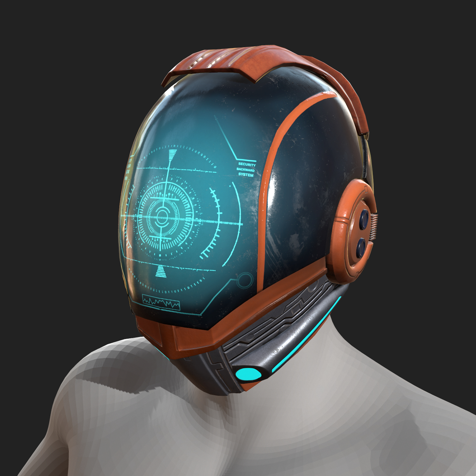 modèle 3D de Casque scifi fantasy pilote militaire combat cyborg robot ...