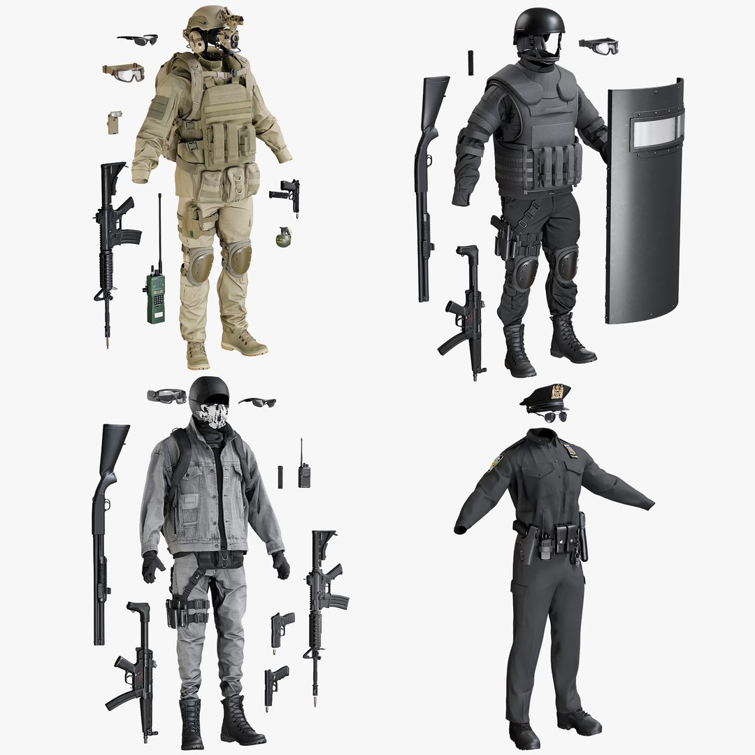 3D uniform terrorist swat police model - TurboSquid 1487925