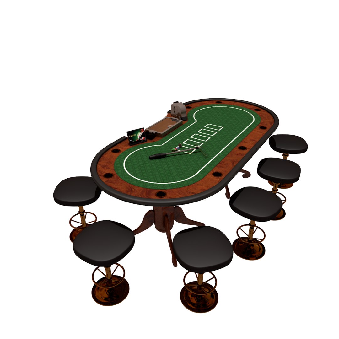 Table poker 3D model - TurboSquid 1488325