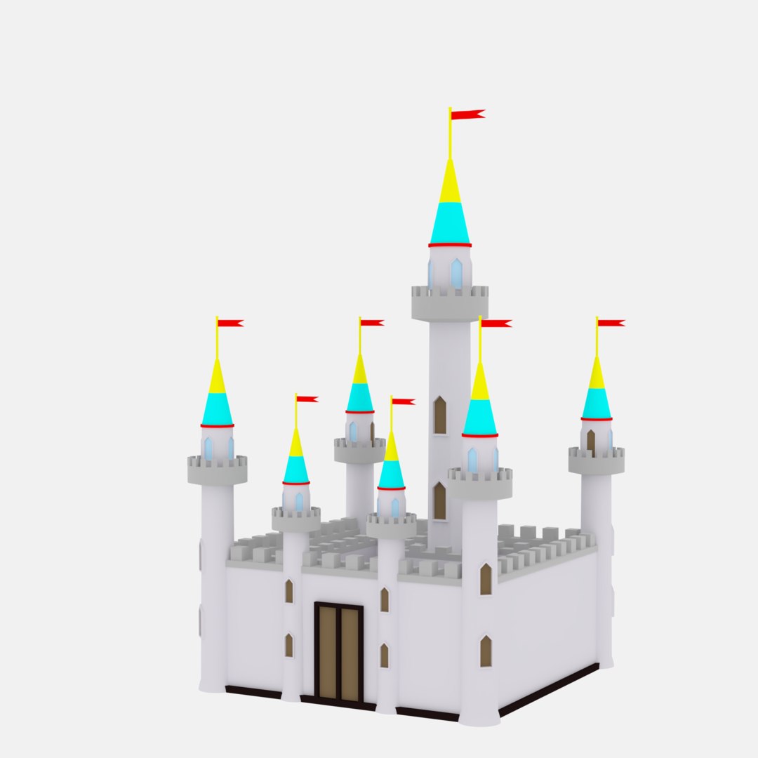 3D simple cartoon medieval castle - TurboSquid 1488410