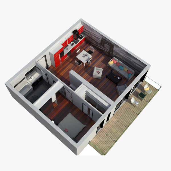 3ds max house cross section