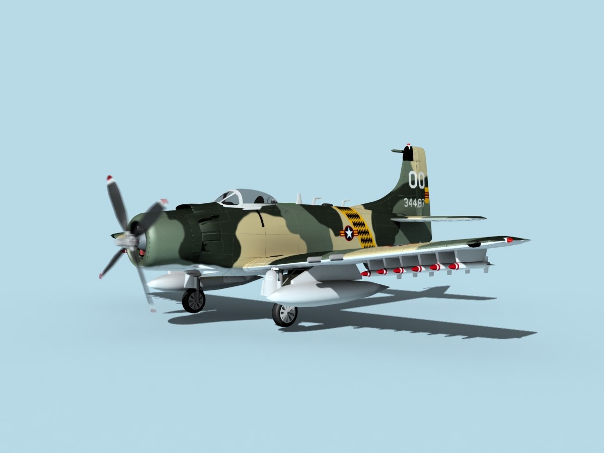 Skyraider douglas a-1 3D model - TurboSquid 1488670