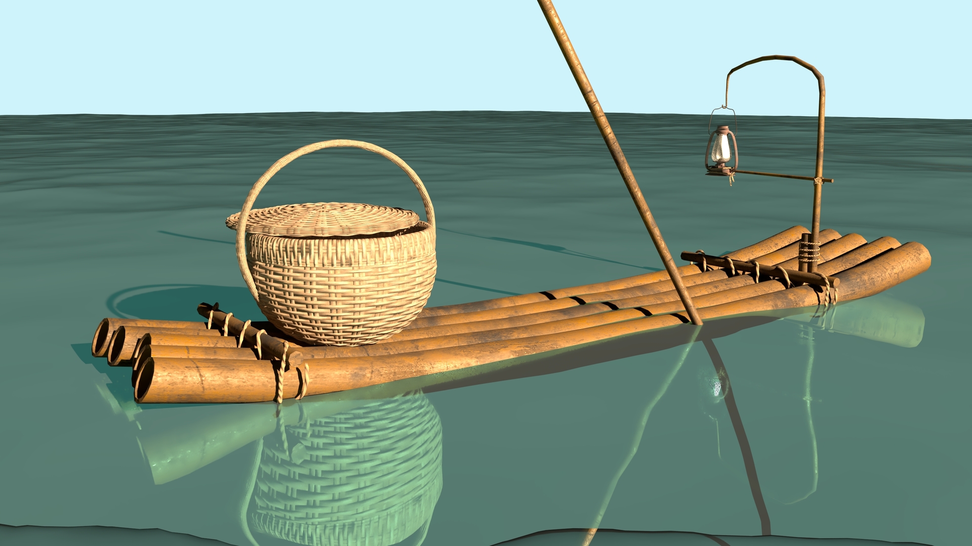 3D fishing raft boat model - TurboSquid 1488753